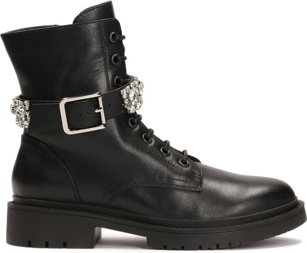 Kazar Leather boots with detachable decorated strap - Schoenen.nl