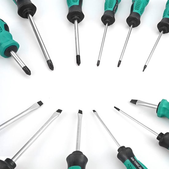 Schroevendraaierset, 12-delige magnetische schroevendraaier, 4 kruiskop ...