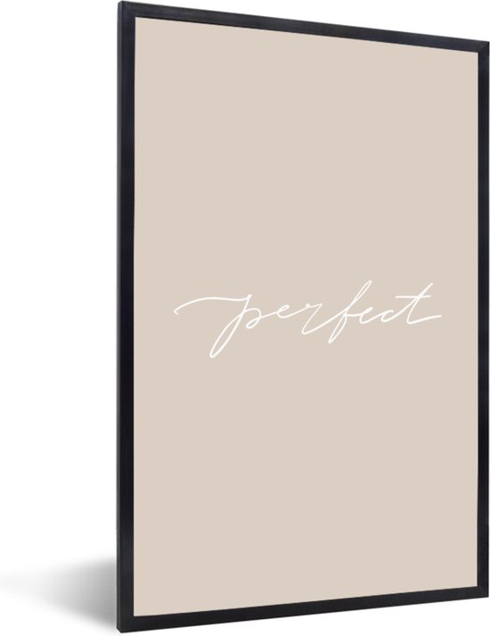 FrameYourWall® - Fotolijst met poster 80x120 - Quotes - Perfect - Beige ...