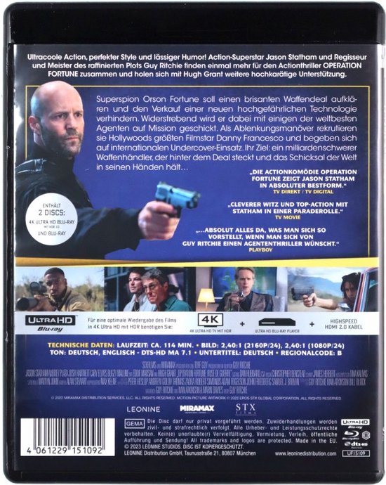 Operation Fortune: Ruse de Guerre [Blu-Ray 4K]+[Blu-Ray], Aubrey Plaza ...