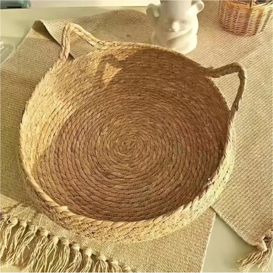 Kattenmand geweven met handvaten | Handgeweven | Kattenmand van riet ...