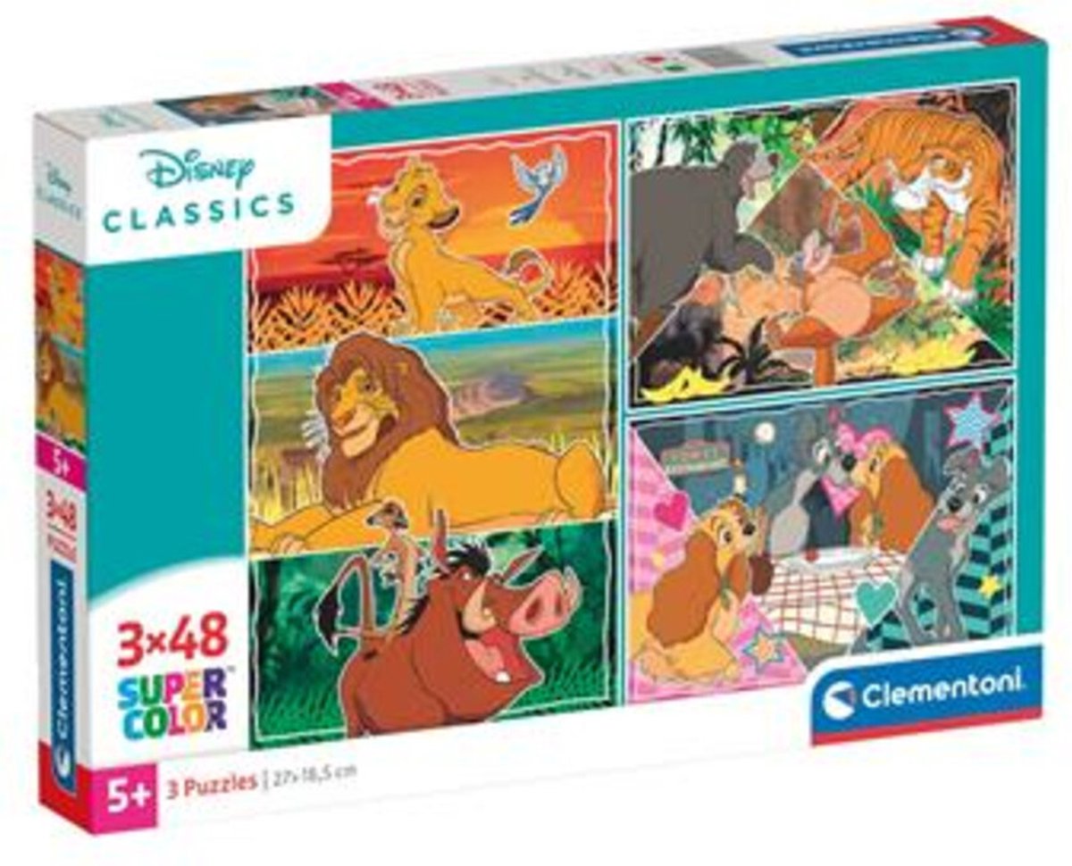 Clementoni Kinderpuzzels - Disney Classics 3 Puzzels van 48 Stukjes ...
