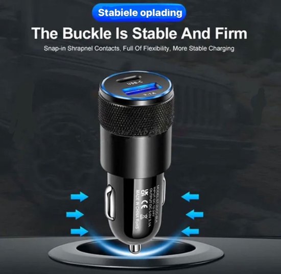Autolader Usb A And Usb C Snellader 3 1 A 2 Poorten Snellader