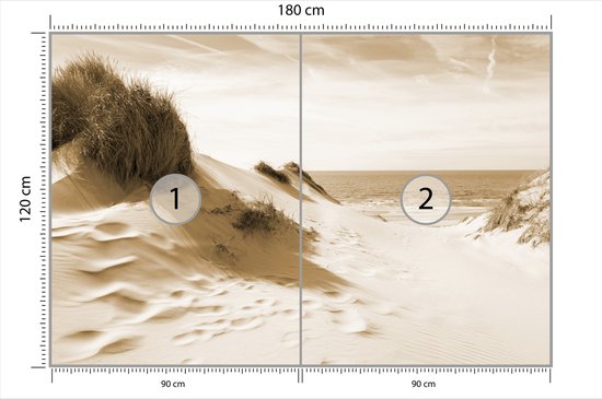 Fotobehang De Weg Naar De Zee Sepia | bol