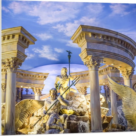 PVC Schuimplaat - Marmeren Beeld van Goden - 80x80 cm Foto op PVC ...