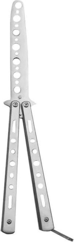 Vlindermes Trainer - Butterfly Knife Trainer - Bot - Onslijpbaar - Zilver - Fidget Toy... | bol.com