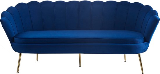 Bank Chanelle Donkerblauw - Fluweel - Breedte 180 cm - Zithoogte 44 cm ...