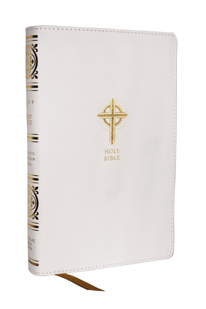 NRSVCE Sacraments of Initiation Catholic Bible, White Leathersoft ...