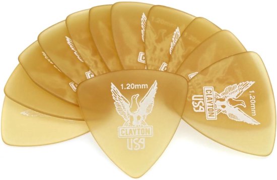 Clayton - Ultem Gold - Rounded Triangle plectrum - 1.20 mm - 12-pack | bol