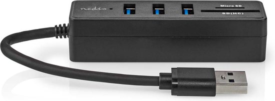 Nedis USB-Hub - USB-A Male - 3x USB A Female - 5-Poorts poort(en) - USB ...