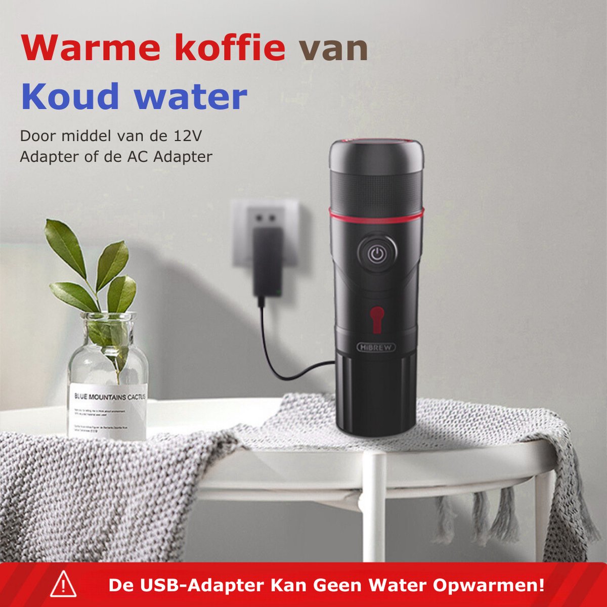 Draagbaar Koffiezetapparaat Met Thermoskan - Auto, USB, Lichtnet - Koffiemaker 12 Volt... | bol.com