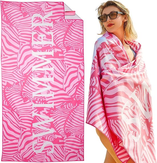 Strandhanddoek, groot, microvezel handdoek, 180 x 90 cm, zandafstotend ...