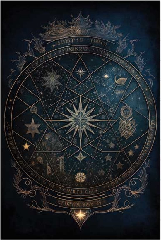 Starchart Royal Blue Art Print 40x50cm | Poster | bol