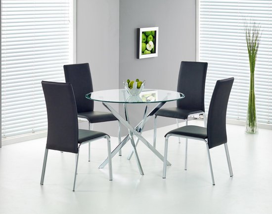 Glazen Eettafel Raymond 100 Cm Breed Chrome | bol