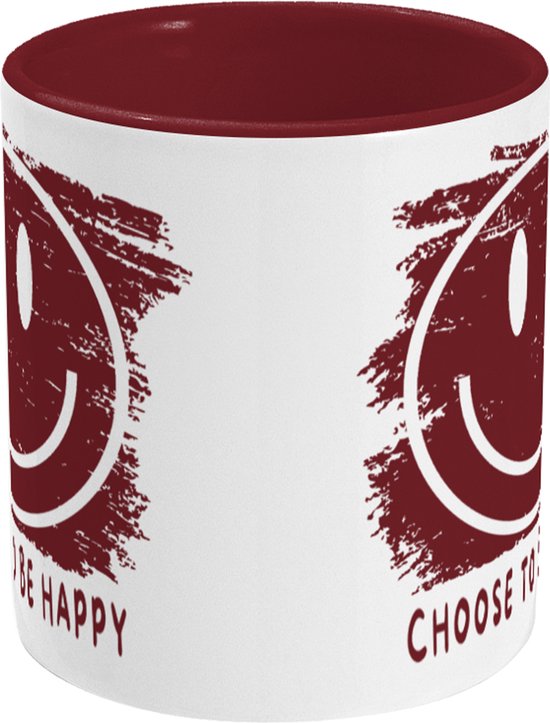 Grappige Mok Met Tekst - Postitieve Quote: Choose To Be Happy - Smiley ...