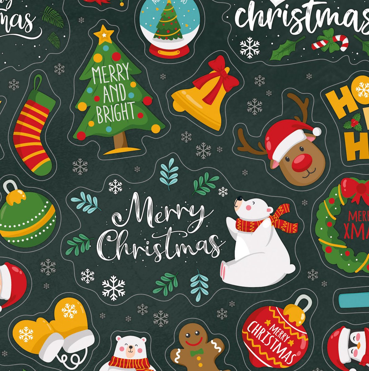 Stickervellen Kerst - Stickers Kerst - Stickers Kerstmis - Kaarten ...