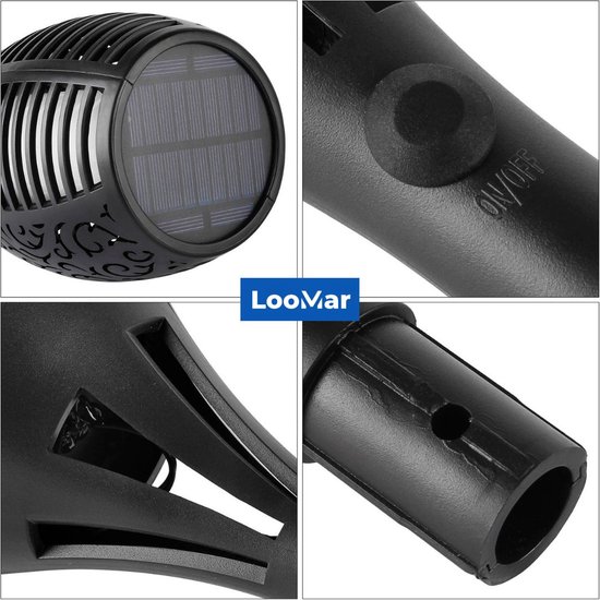 LooMar Solar Tuinlamp / Tuinverlichting Op Zonne-Energie - Voor Buiten ...