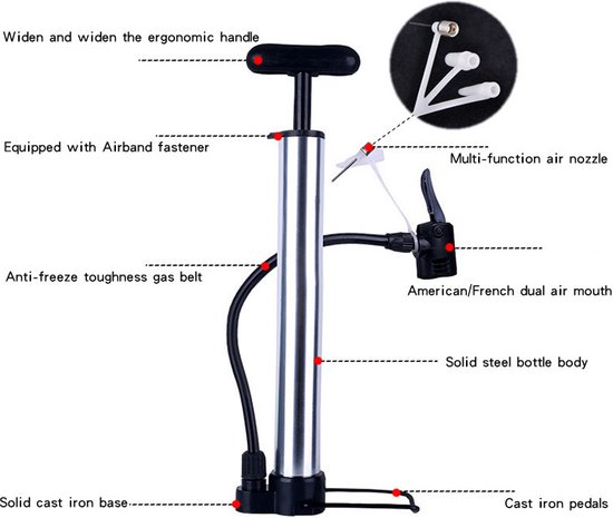 Fietspomp Mini 30 Cm Zilver | bol