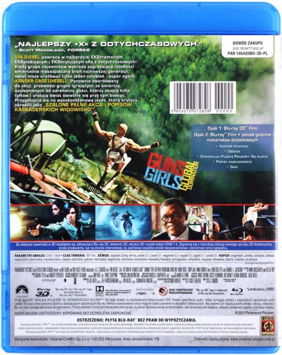 xXx: Return of Xander Cage [Blu-Ray 3D]+[Blu-Ray], Donnie Yen, Deepika Padukone | Dvd's | bol