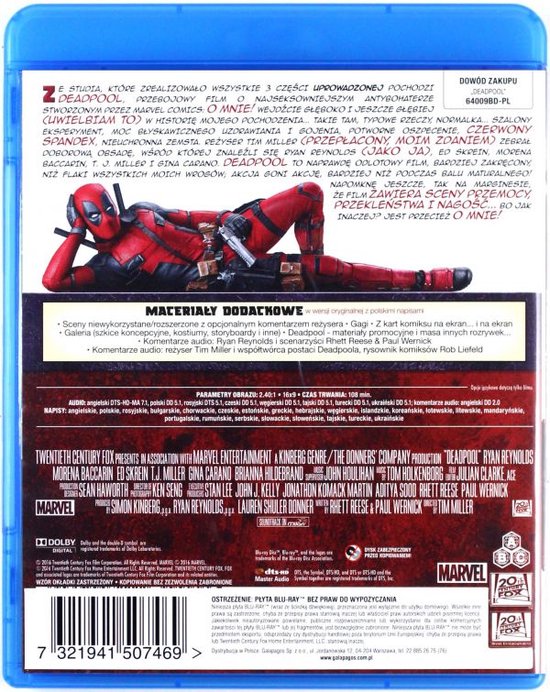 Deadpool [Blu-Ray] (Blu-ray), Ed Skrein | Dvd's | bol