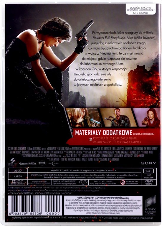 Resident Evil: The Final Chapter [DVD] (Dvd), Milla Jovovich | Dvd's | bol