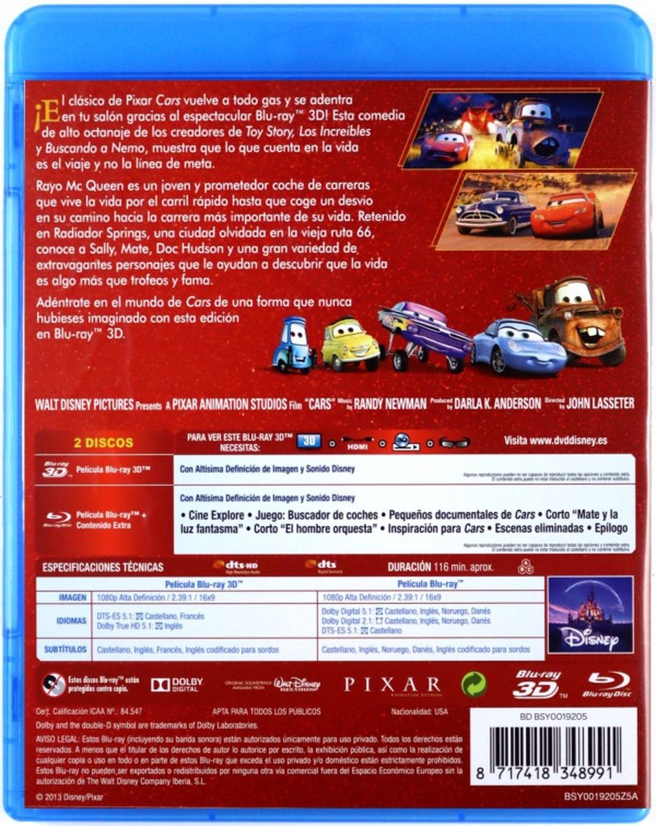 Cars [Blu-Ray 3D]+[Blu-Ray], Owen Wilson | Dvd's | bol.