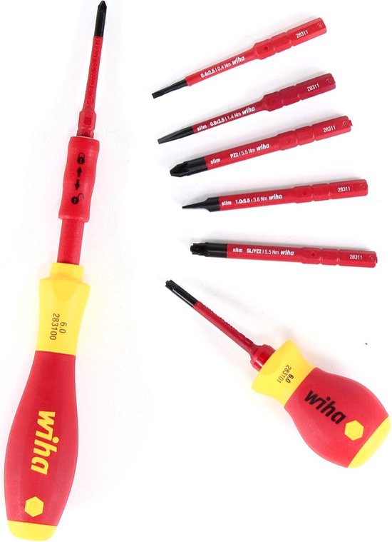 Wiha Schroevendraaier en bitset slimVario® Sleufkop, Pozidriv, PlusMin/Pozidriv... | bol
