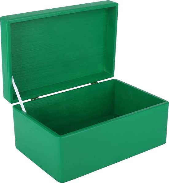 Creative Deco Grote Houten Doos Opbergdoos Groen | 30 x 20 x 14 cm ...