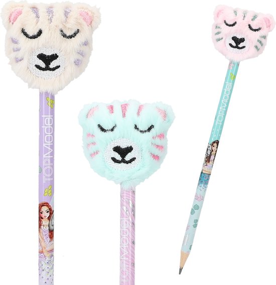 Depesche - TOPModel potlood met knuffel topper - FANTASY TIGER | bol