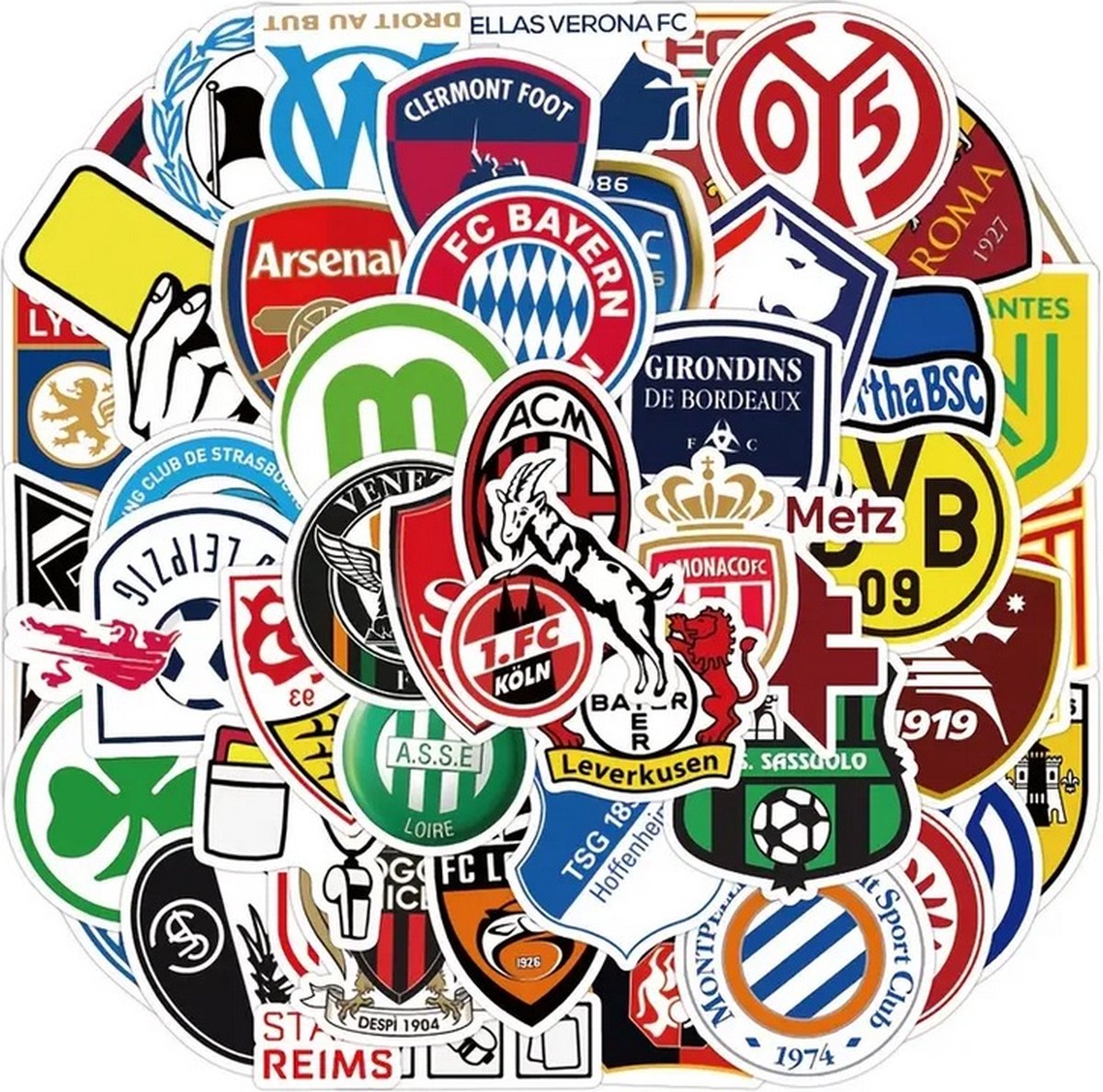 Voetbal Logo Stickers - 50 stuks - Voetbal Logo - FC Barcelona - PSG ...