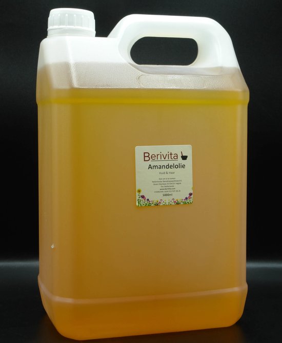 Amandelolie 5 Liter - Pure, Koudgeperste, Zoete Amandel Olie voor Huid ...