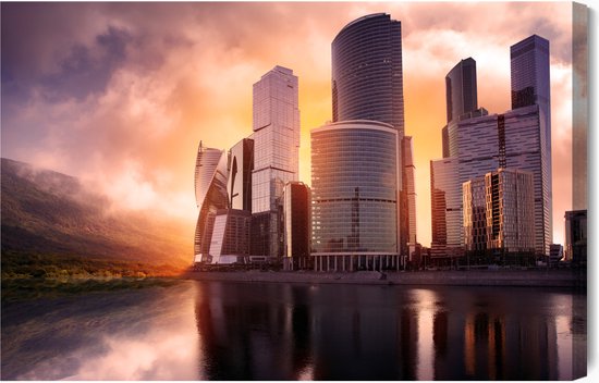Schilderijkoning - Canvas Schilderij Prachtige Moderne Gebouwen - 30 x ...