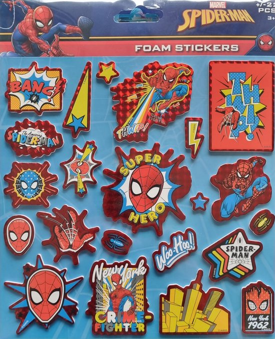 STICKERSTORE® Marvel Spiderman - 22 Foamstickers | bol