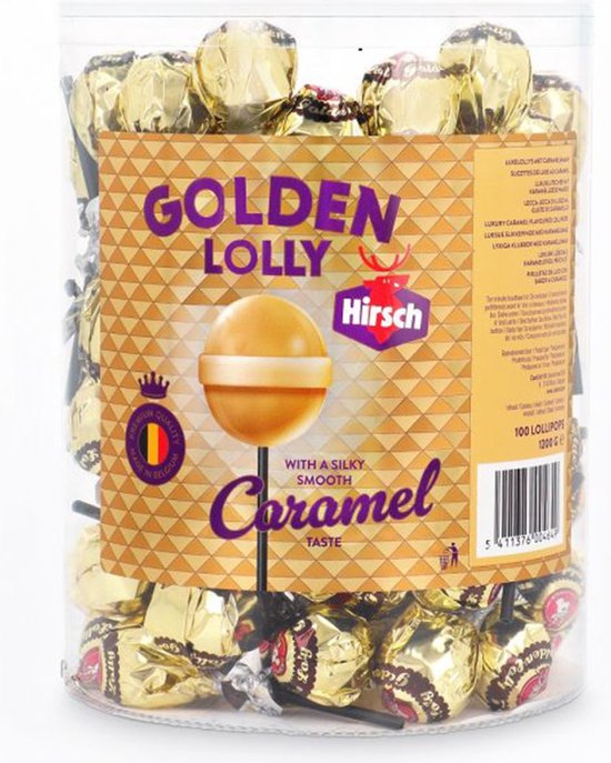 Hirsch - Golden Lolly - 100x12 Gram - Karamel Na Smaak - Belgische ...