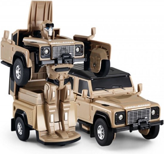 Rastar - Land Rover Defender Transformable 1:32 - Auto en Robot - Beige ...