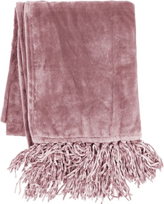 Plaid - Fluffy - Oud Roze | bol