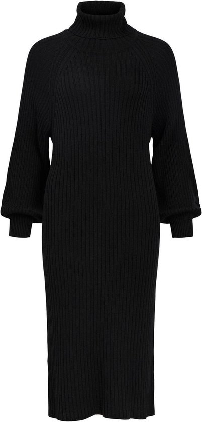 Object Jurk Objline L/s Knit Dress Rep 23040386 Black Dames Maat - M | bol