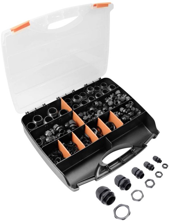 Quadrios 2102CA110 Wartel assortiment PA66 Zwart (RAL 9005) 1 set(s) | bol