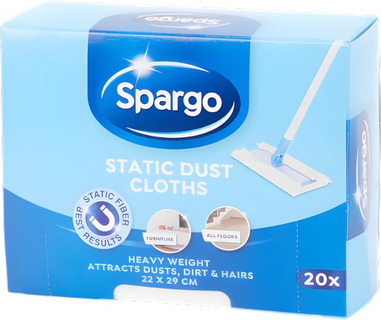 Spargo Statische Stofdoeken - Vloerdoekjes - Extra sterk - 22 x 29 cm | bol