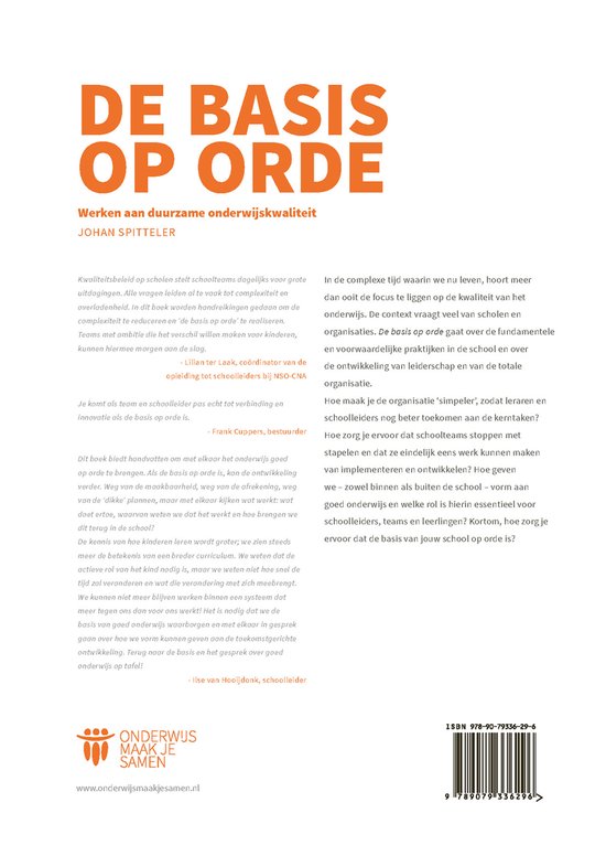 De basis op orde - Kwaliteitsbouwstenen en proceselementen voor scholen | bol