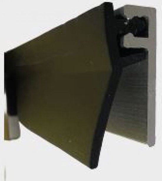 MacLean Aluminium Inbouw Tochtstrip met Zwart Rubber voor Deuren - 18mm ...