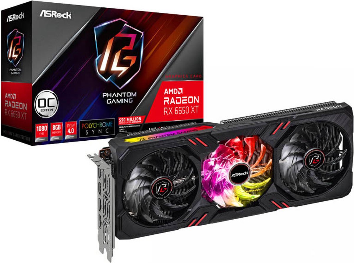 Asrock Phantom Gaming RX6650XT PGD 8GO, Radeon RX 6650 XT, 8 GB, GDDR6 ...