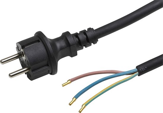 SGN Stroomkabel H07RN-F 3G 1,5mm² - Neopreen rubber - Schuko stekker 5 ...
