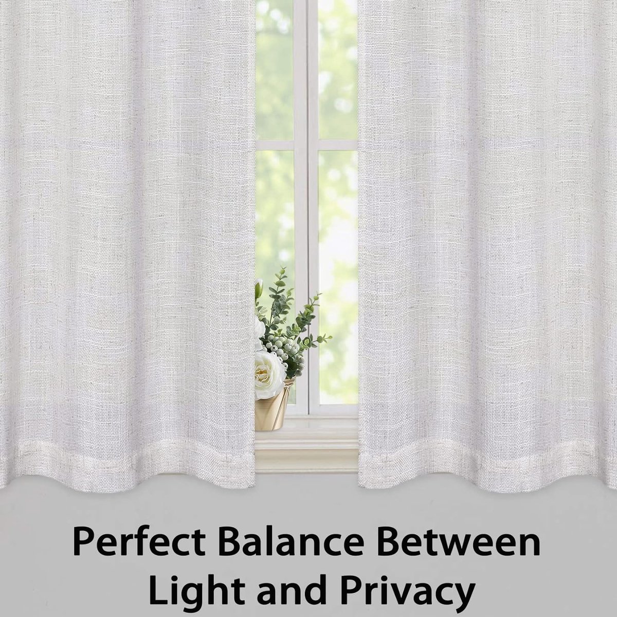 Rideau Beige Rideau Brise-bise Daliena 150x120cm - Style Lin Moderne ...