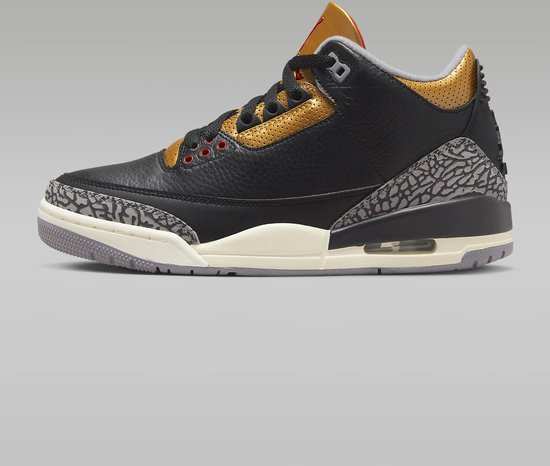 WMNS - Air - Jordan 3 - Retro - Balck / Fire Red - Metallic Gold - Maat ...