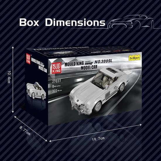 Mould King 27037 - Mercedes-Benz 300SL - Gratis Vitrinebox - 322 ...