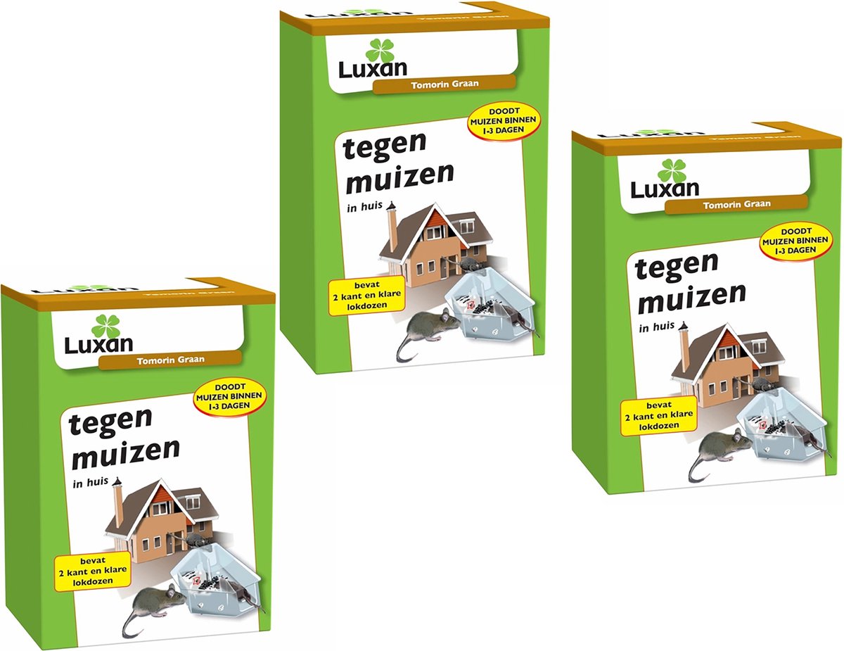 Luxan Tomorin Granen - 6 lokdozen met korrels muizengif (voordeelpak ...