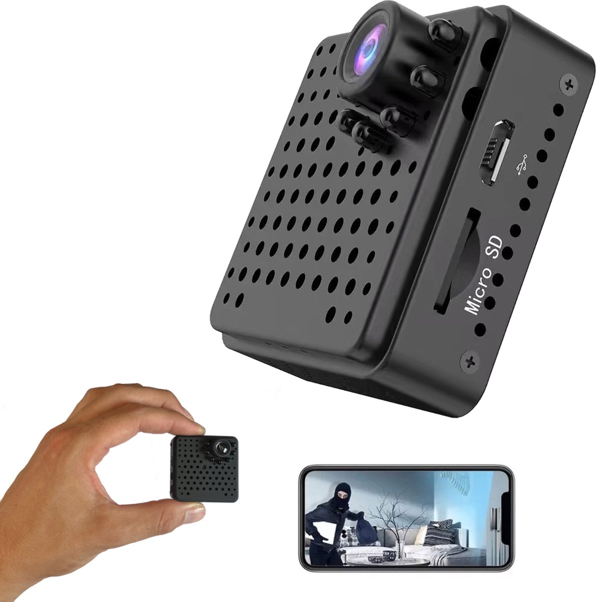 Mini camera - Verborgen camera - Spy camera - met WiFi en app toegang | bol