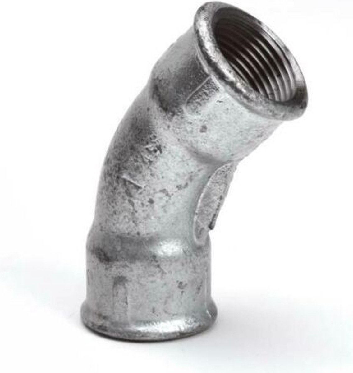 bocht 45 graden gegalvaniseerd, 2x binnendraad 1 inch | bol