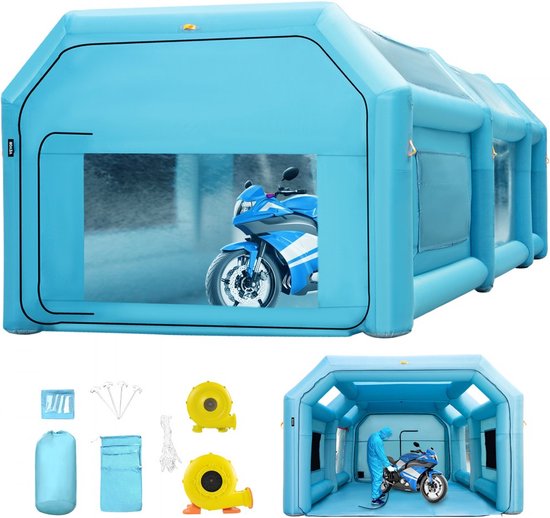 Opblaasbare Spuitcabine 6x3x2,5m Werktent Blauw Verfcabine van 210D ...